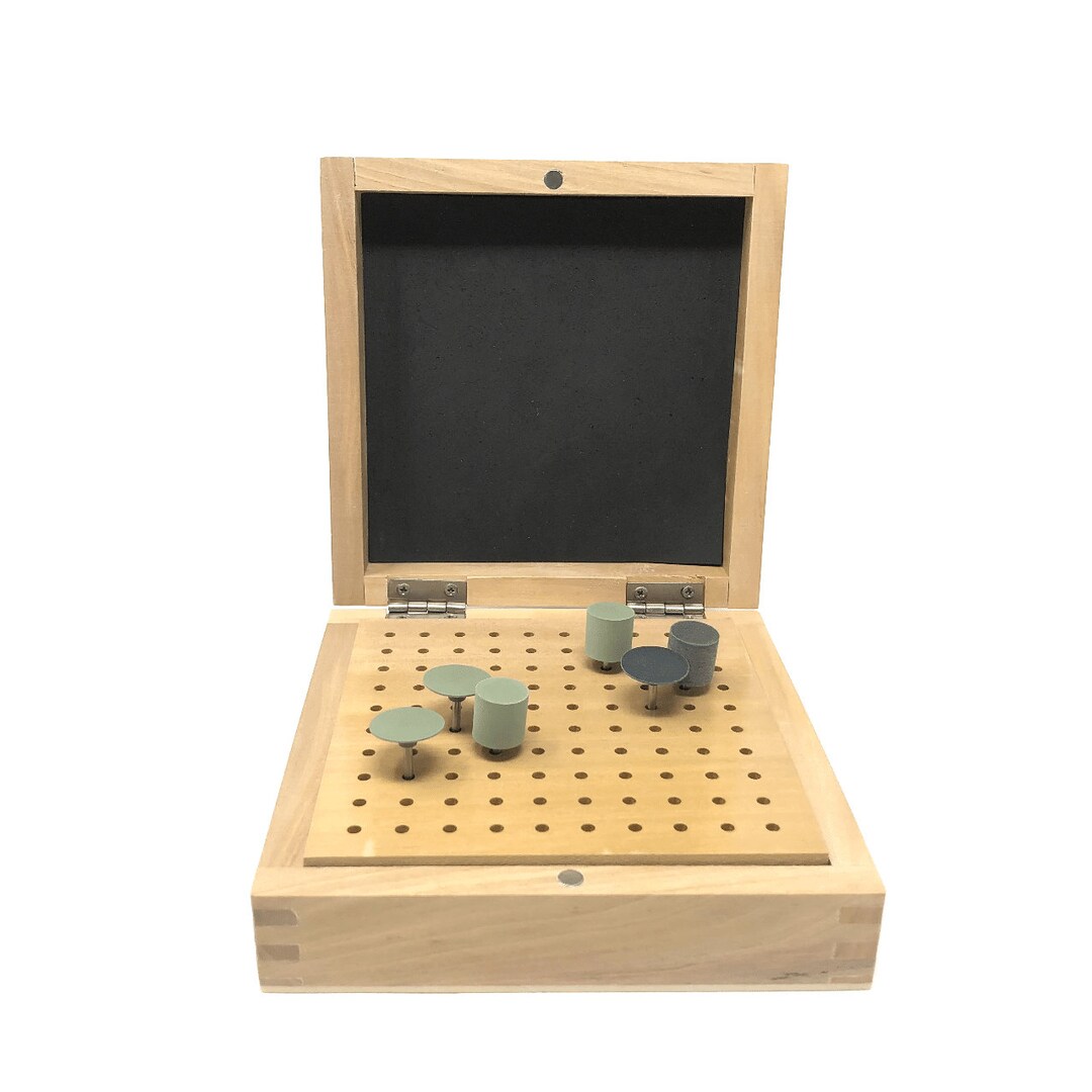 Wooden Burr Storage Box 100 Holes for Organising Jewellery Making Burrs ...