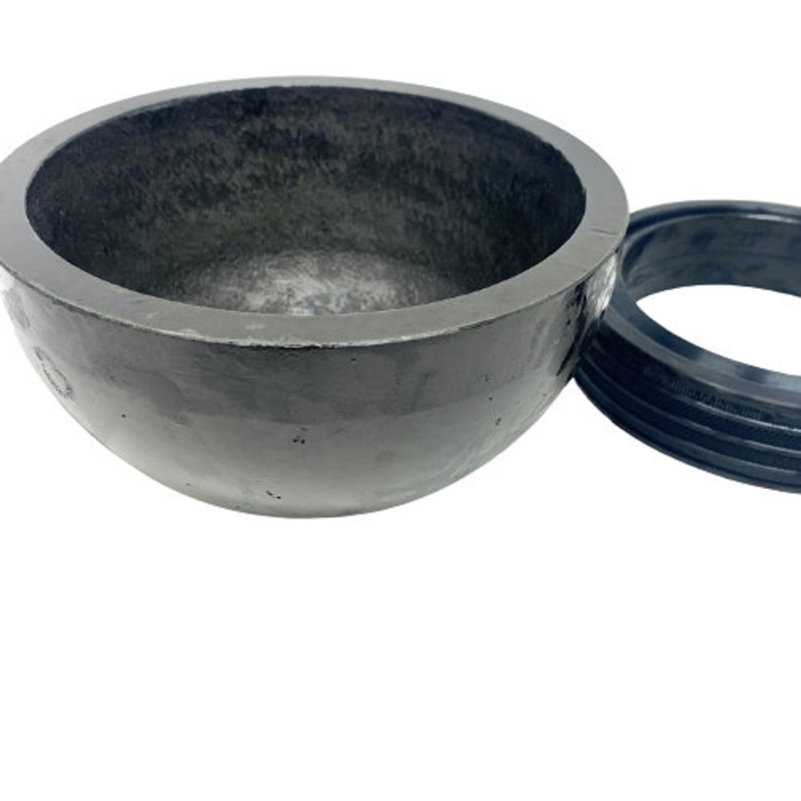 Large Pitch Bowl Chasing Repousse Cast Iron With Rubber Ring - Etsy UK