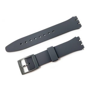Silicone Watch Strap Swatch-style Replacement 17mm Notches - Blue Black ...