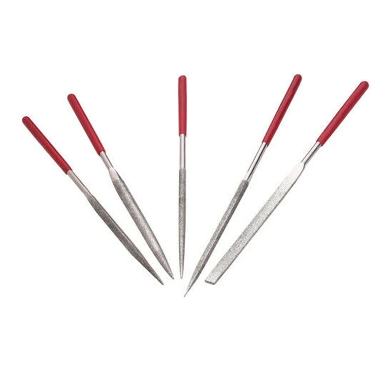 Set of 5 Diamond Files 14cm Long. Hobby Craft for Glass Wood Ceramic ...