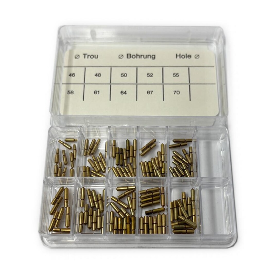 Clock Bushes for French Clocks Box Set Brass Large 100 Pcs Ø 0.46 - 0.70mm Parts Clock Repair ...