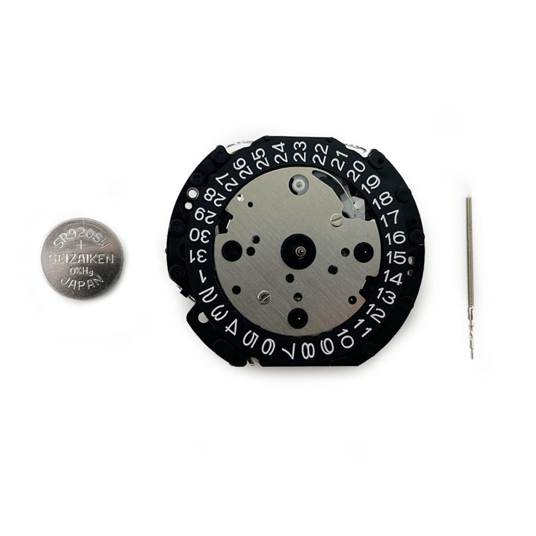Hattori VD53 Seiko Quartz Watch Movement Date at 4.5h, Black & White ...