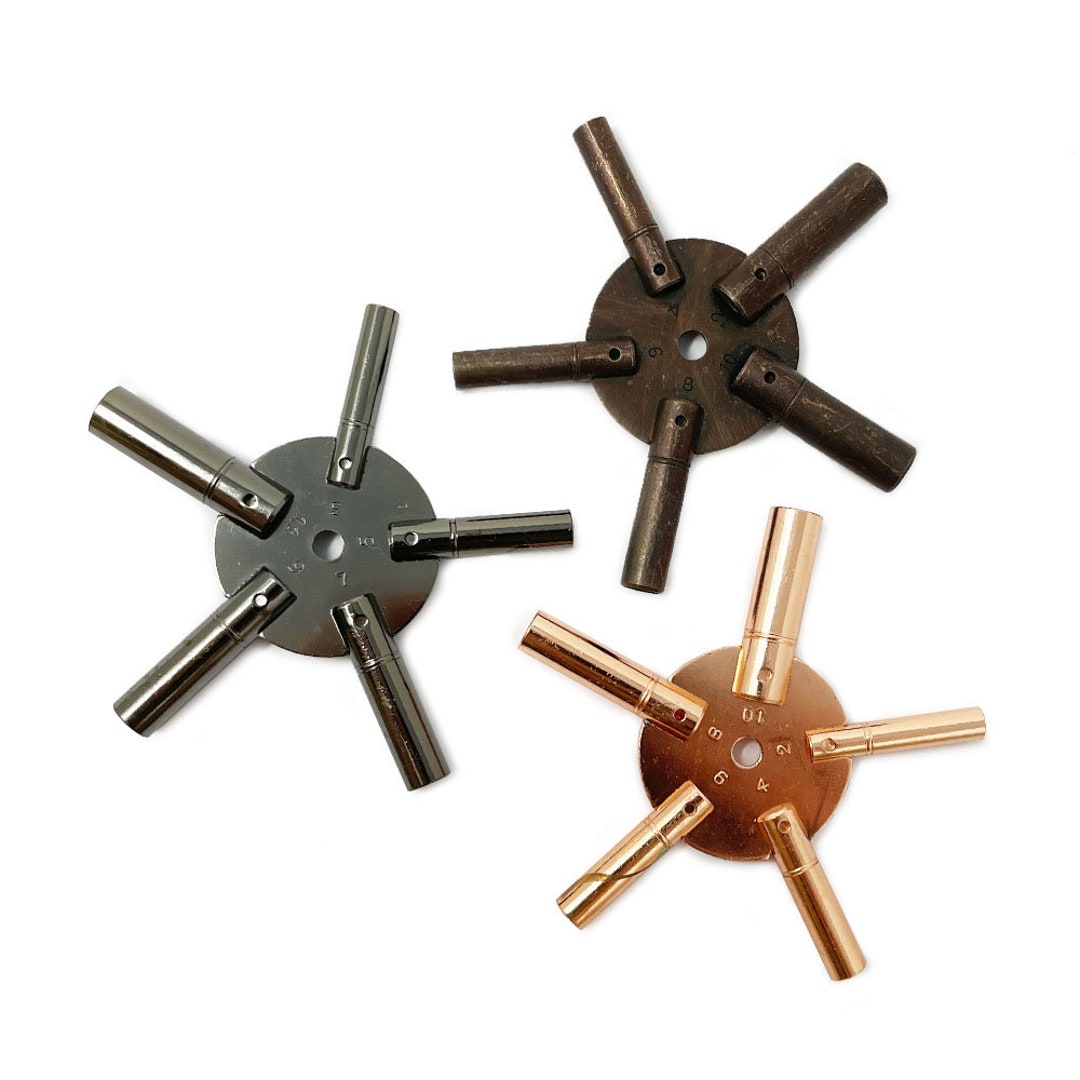 Clock Winding Keys Set of 3 Spider Type Odd Even Sizes Old Clock ...