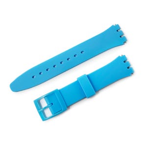 Silicone Watch Strap Swatch-style Replacement 17mm Notches - Blue Black ...