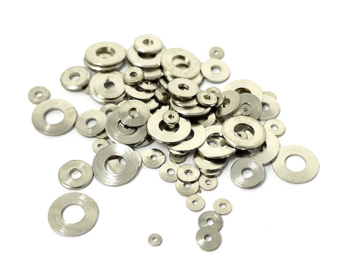 Brass Clock Washers, Square Hole 100 Washer Mix Clockmaker Movement ...