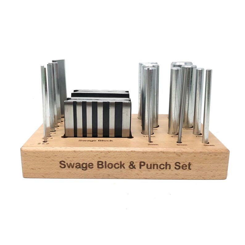 Steel Swage Block Forming Design Block & 16 Punches Shaping - Etsy