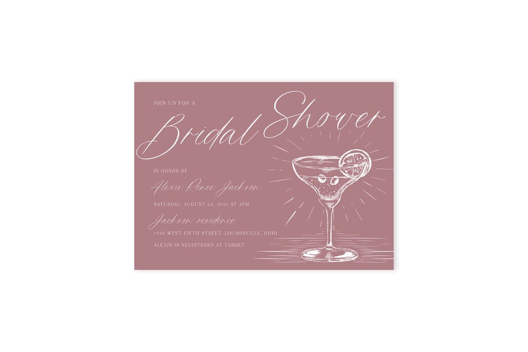 Bridal Shower Invitation,mixology,printed Invite, Wedding Shower Invite ...