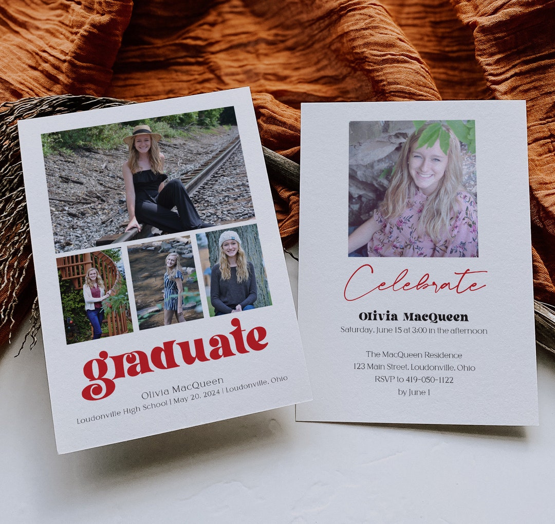 Graduation Announcement, Graduation Invitation, Photo Graduation ...