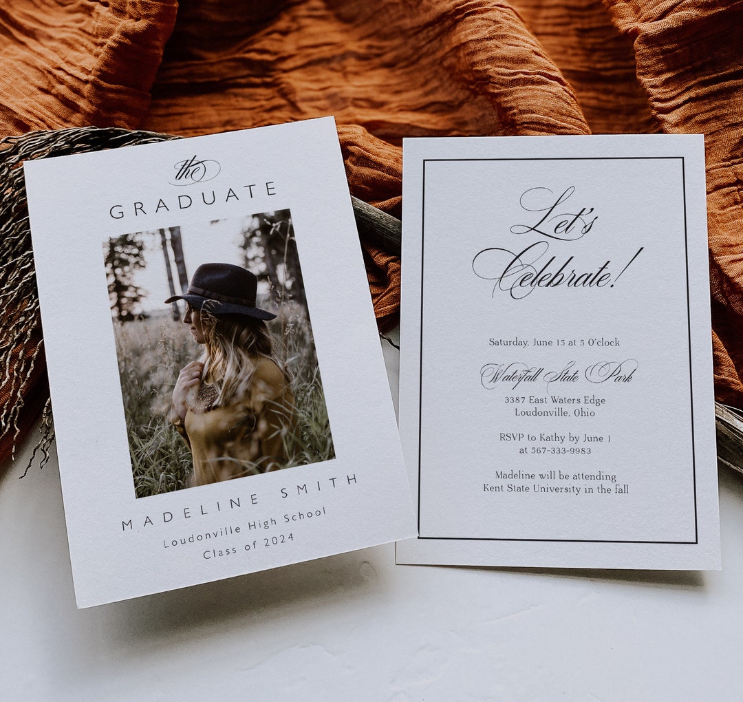 Graduation Announcement, Graduation Invitation, Photo Graduation ...