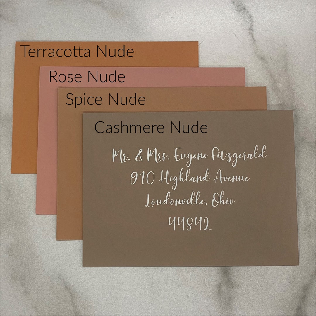 Nude Envelopes With White Ink Addressing, Terracotta, Rose, Spice ...