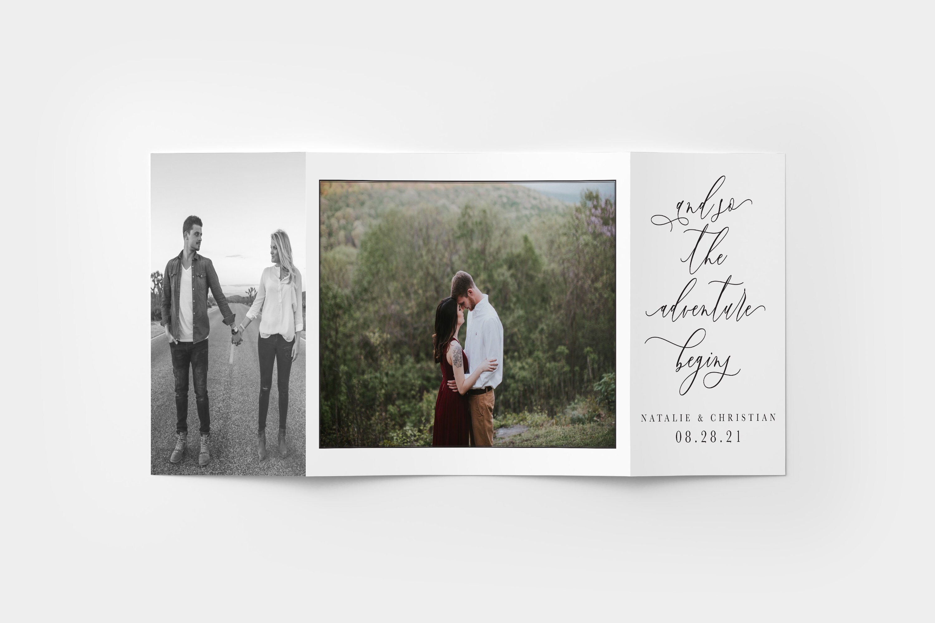 Gate Fold Wedding Invitation, Folded Wedding Invitation, Unique Wedding ...