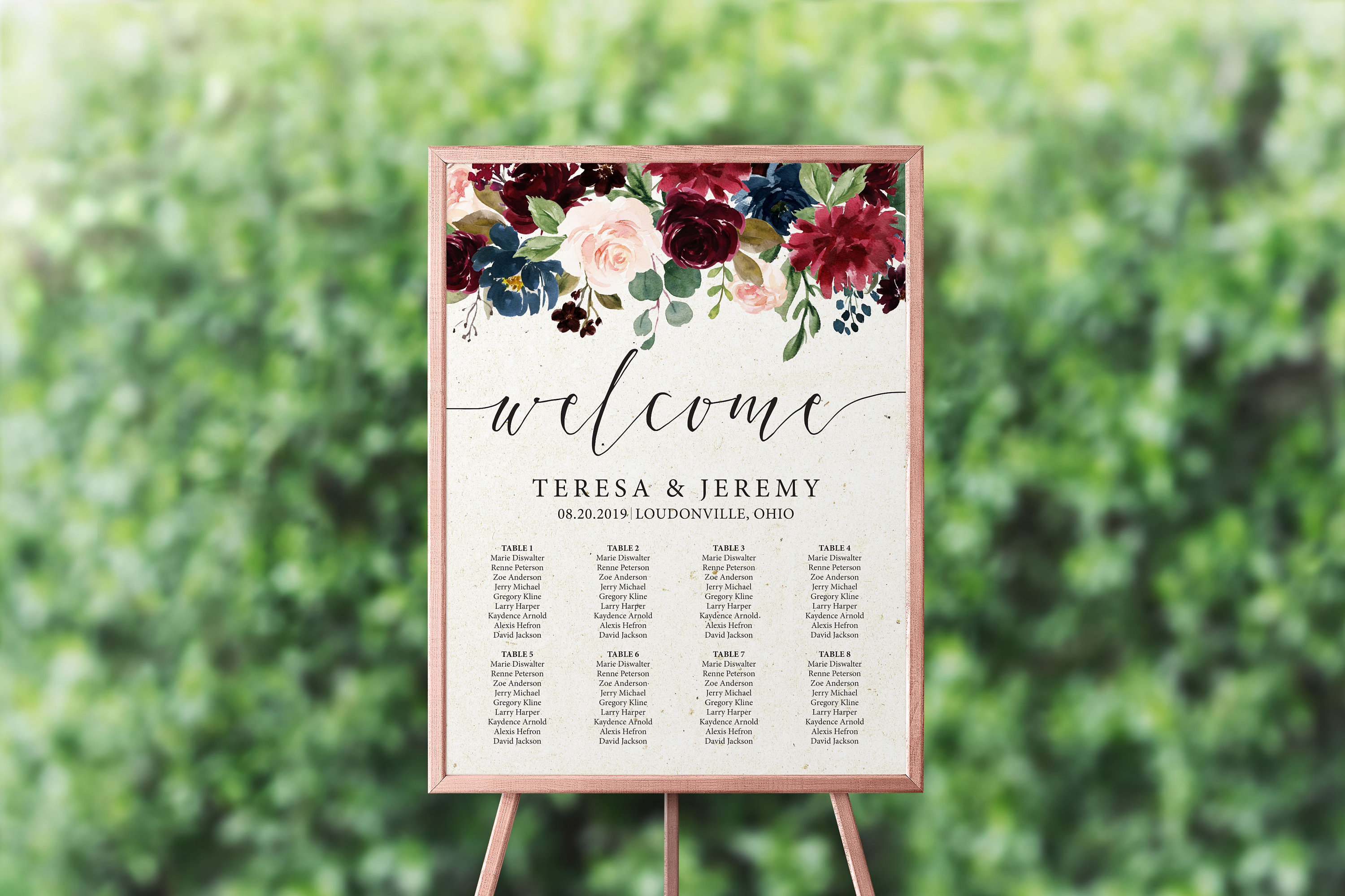 Seating Chart PRINTED Wedding Seating Board Seating | Etsy