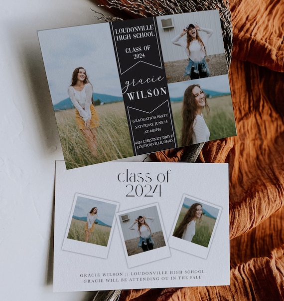 Two Sided Photo Graduation Cards