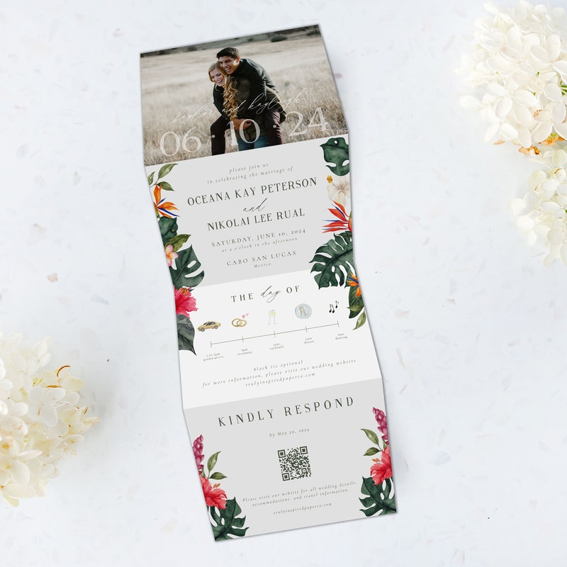 Tri Fold Wedding Invitations - Etsy