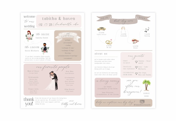 Tarjetas De Programa Para Bodas