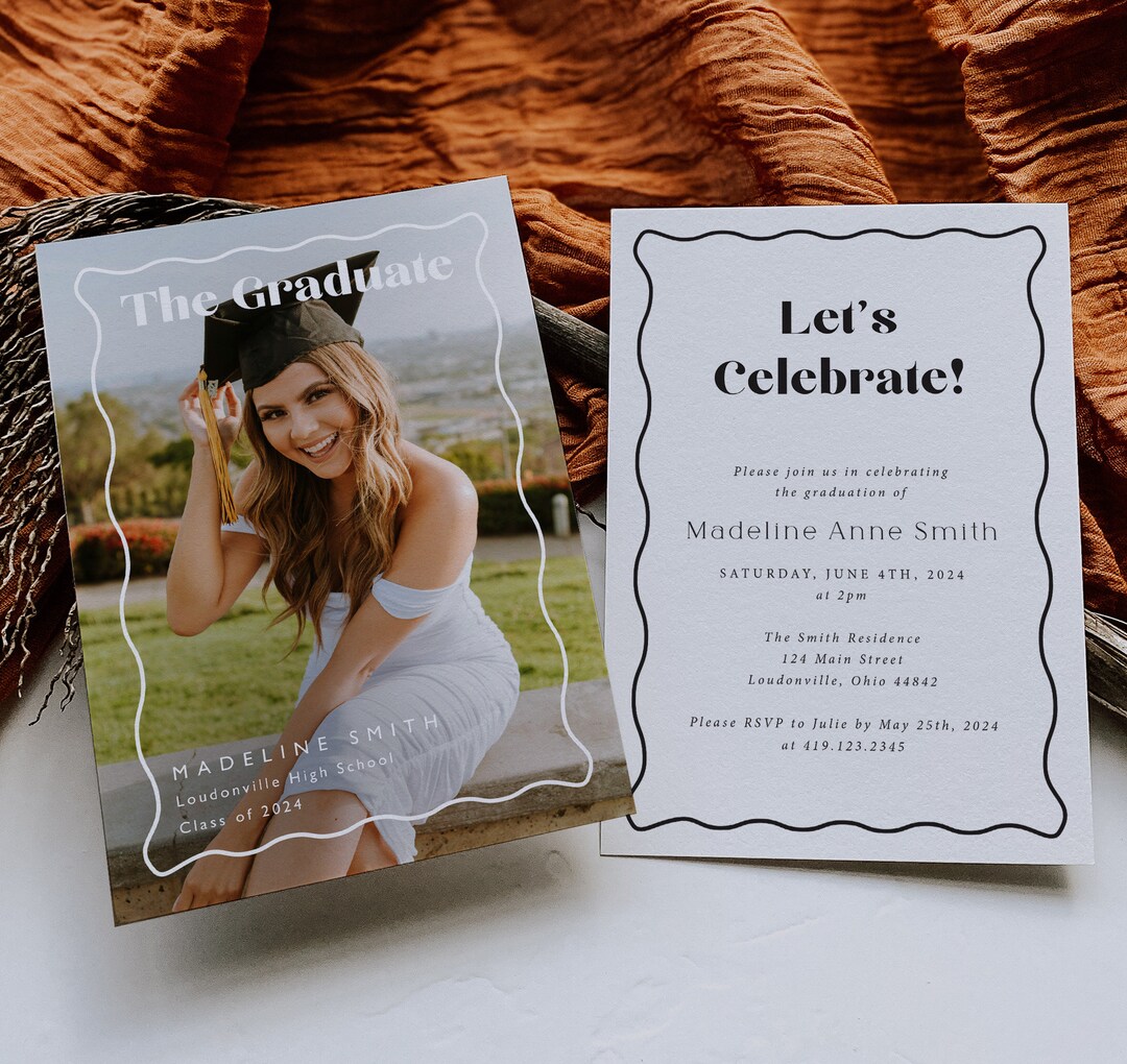 Graduation Announcement, Graduation Invitation, Photo Graduation ...