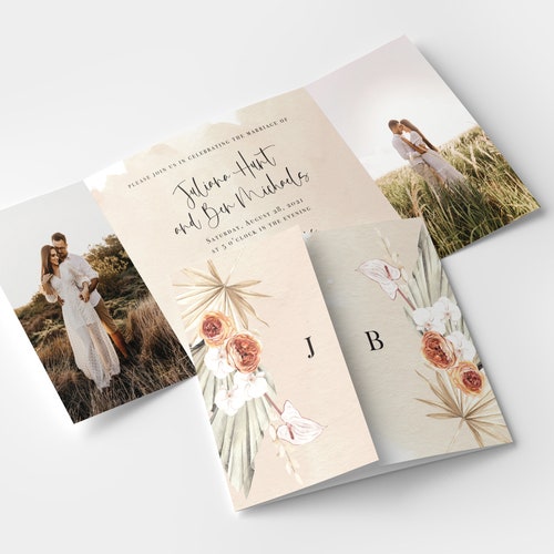 Gate Fold Wedding Invitation Folded Wedding Invitation - Etsy