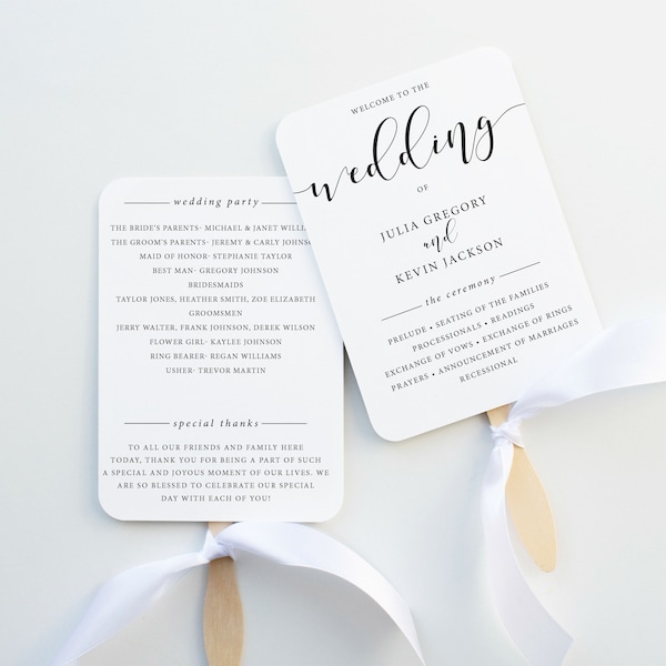 Wedding Program Fan - Etsy
