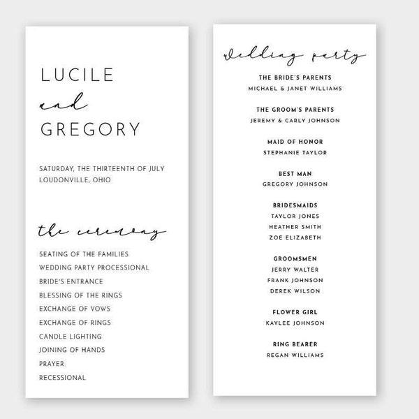 Rustic Wedding Program - Etsy