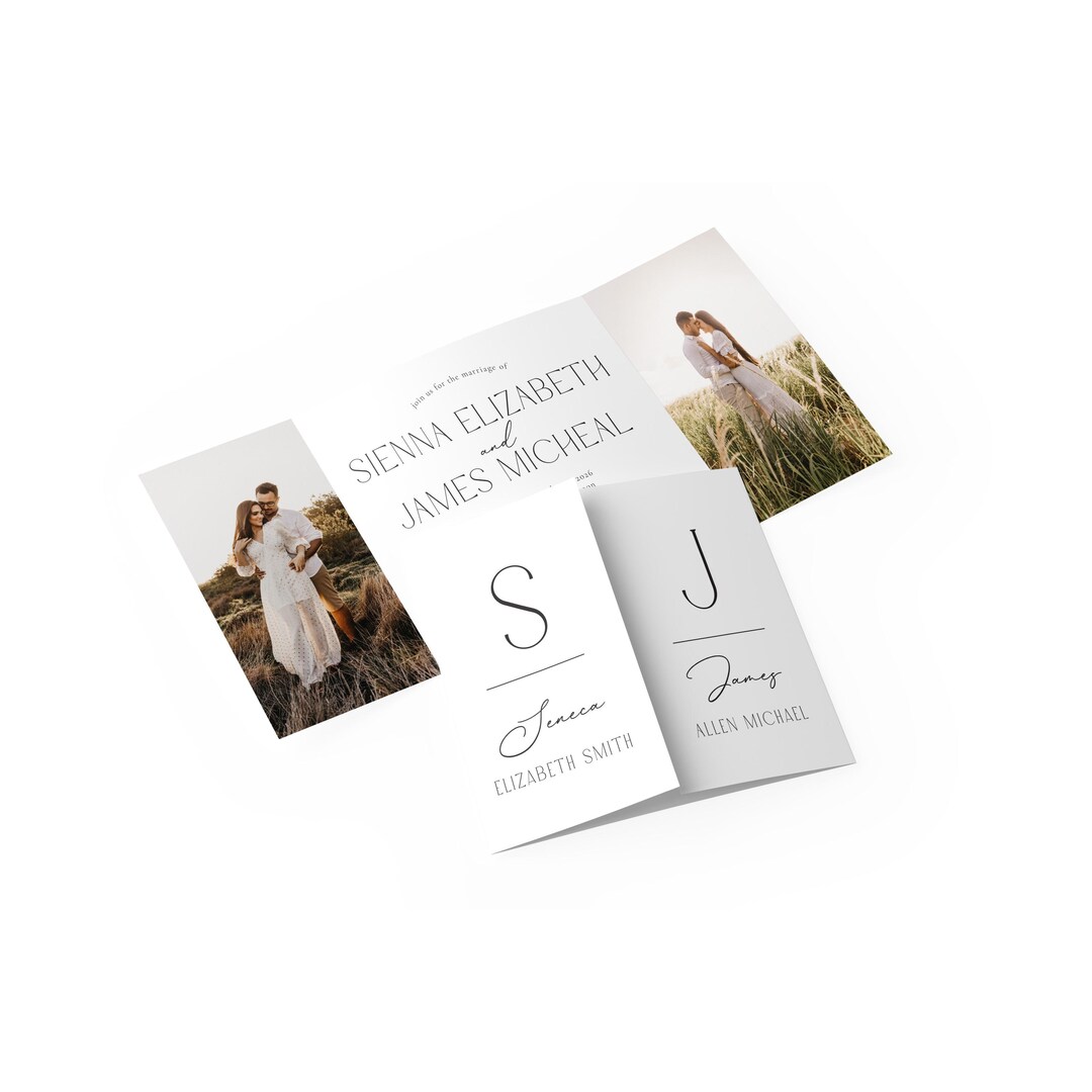 Gate Fold Wedding Invitation: Unique Folded Invite - Etsy