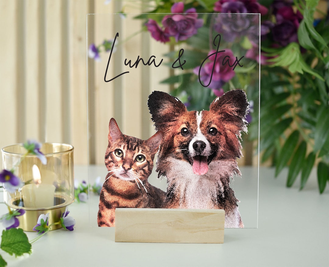Acrylic Wedding Sign, Custom Pet Sign, Pet Watercolor Sign, Watercolor ...
