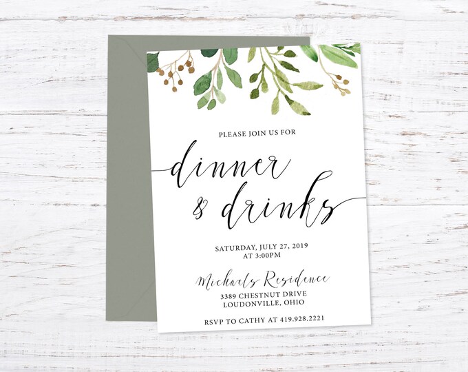 Tri Folding Wedding Invitation Tri Fold Invite Minimal - Etsy