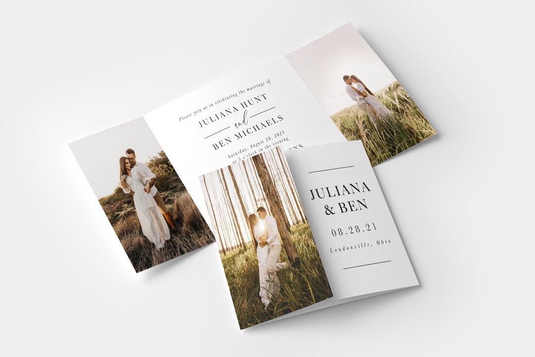 Gate Fold Wedding Invitation, Folded Wedding Invitation, Unique Wedding ...