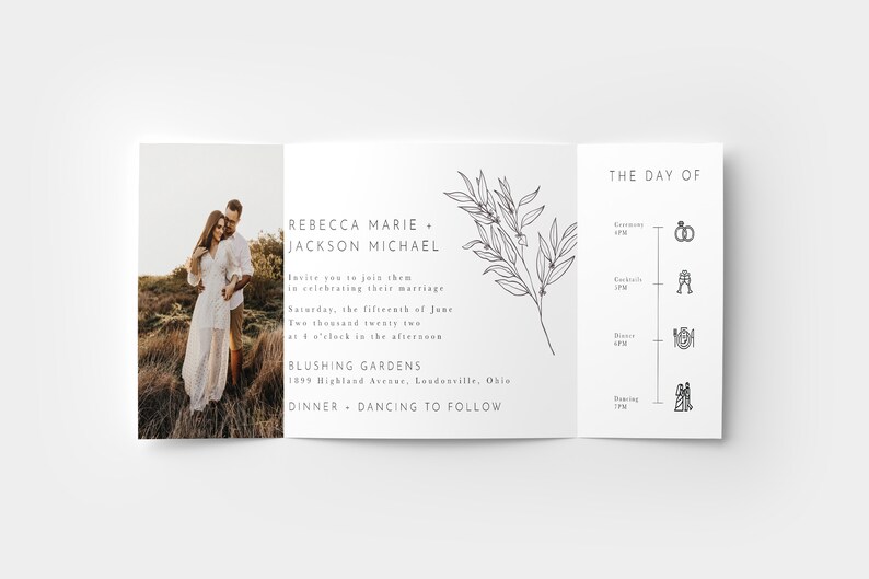 Gate Fold Wedding Invitation, Folded Wedding Invitation, Unique Wedding ...