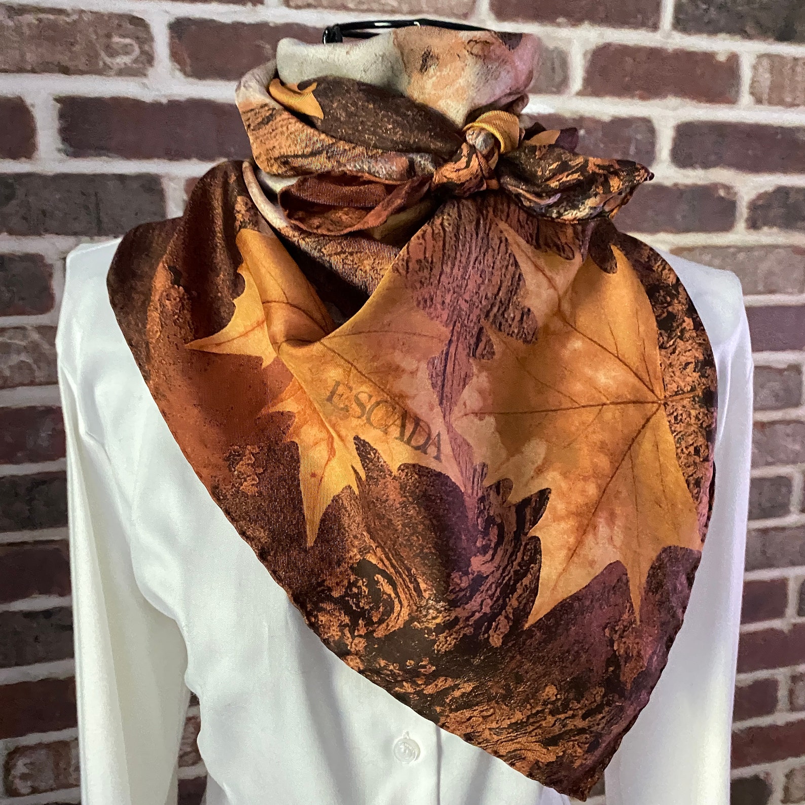Vintage Escada Silk Scarf: Fall Foliage Design, 80s Style - Etsy