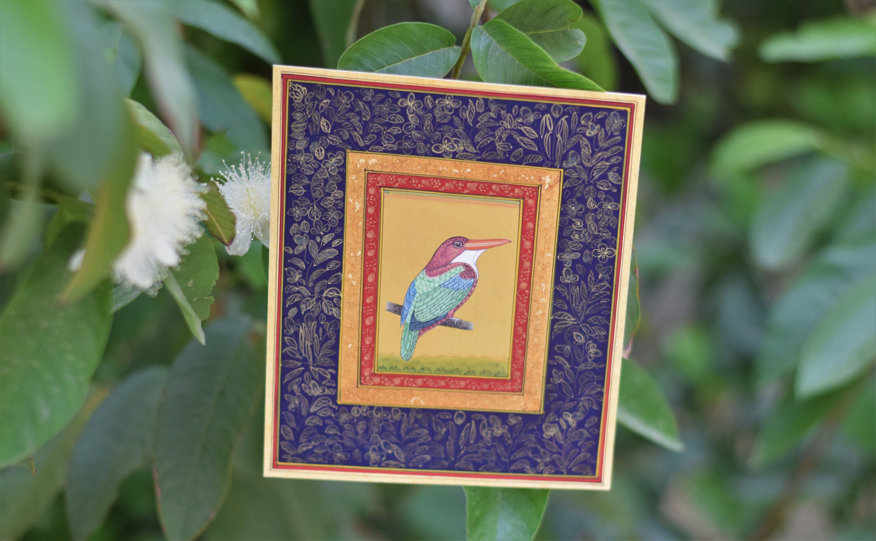 Hand Painted Miniature Painting With Gold Vibrant Border on - Etsy UK