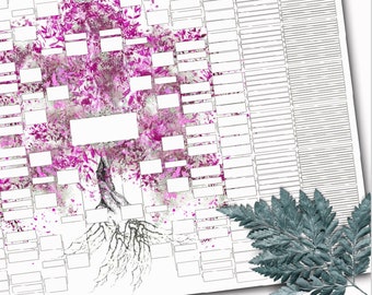 Easy to Fill in Family Tree Template. Fillable Family Tree | Etsy