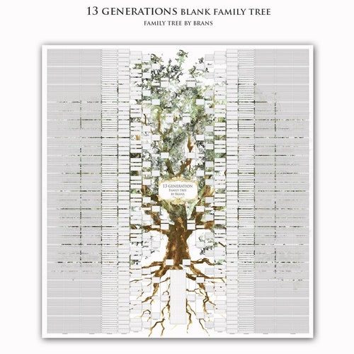 50x54 Blank 13 Generations Family Tree Printable Digital - Etsy