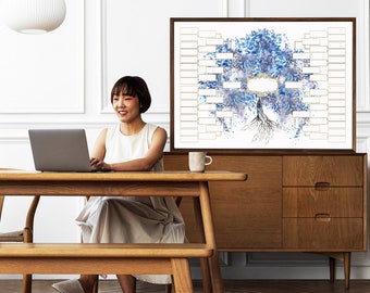 Pink Family Tree Template for 5 Generations. Ancestors Family | Etsy