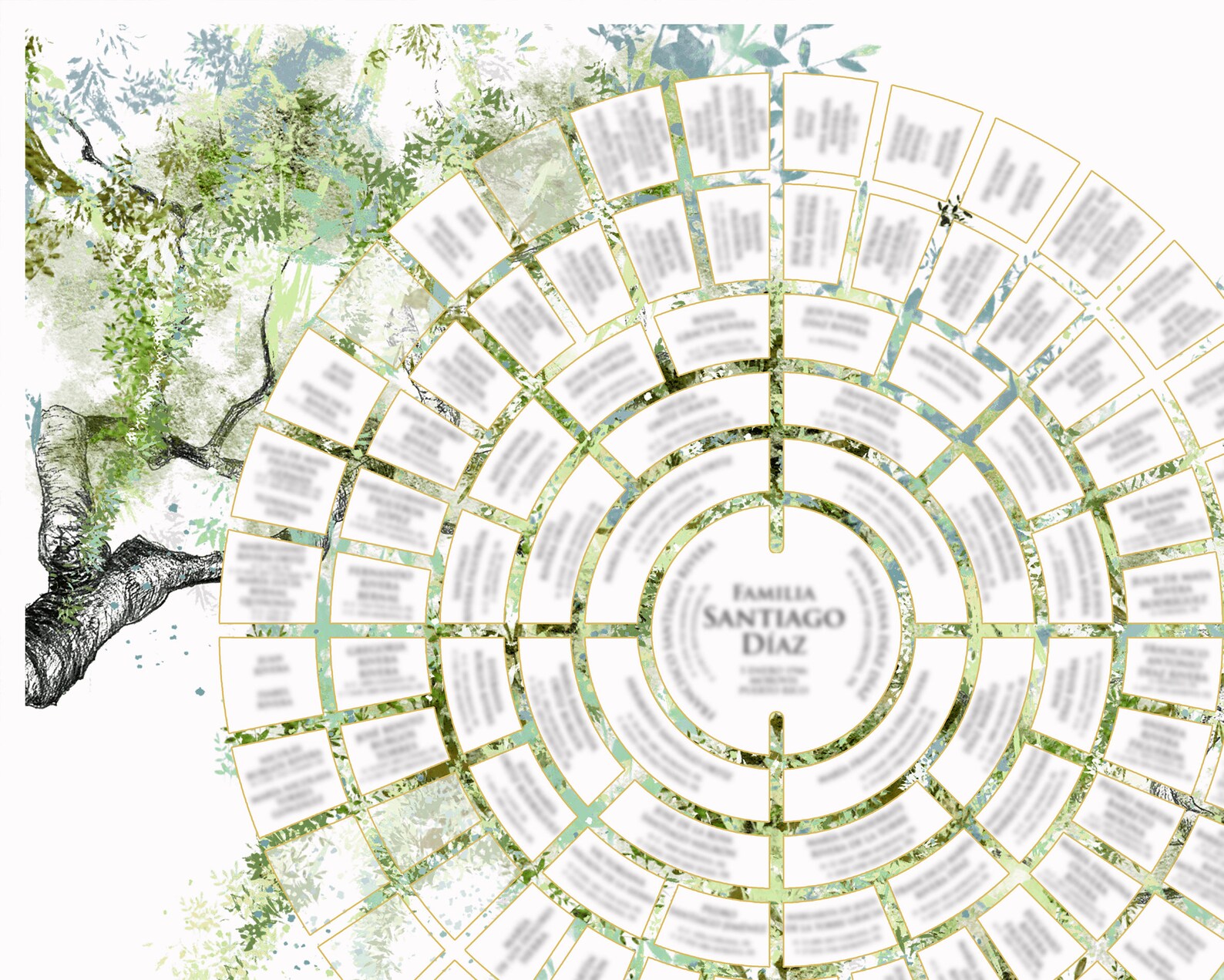 Personalized Ancestry Family Tree Chart 6 or 7 Generations - Etsy
