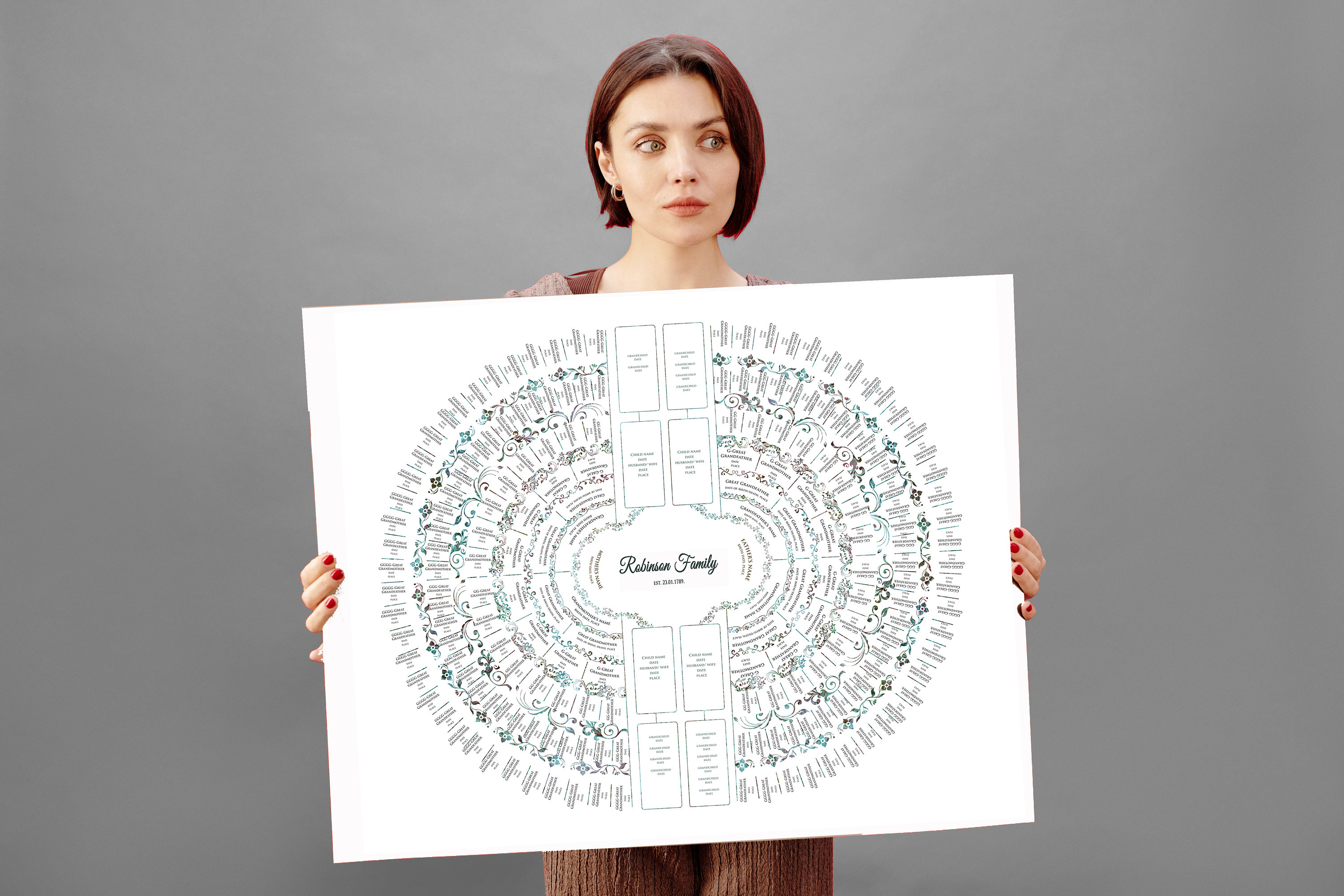 9 Generation Family Tree Template - Etsy Canada