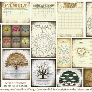 Ancestry Family Tree Chart, Template 20/14 Inch Poster 5 Generations ...