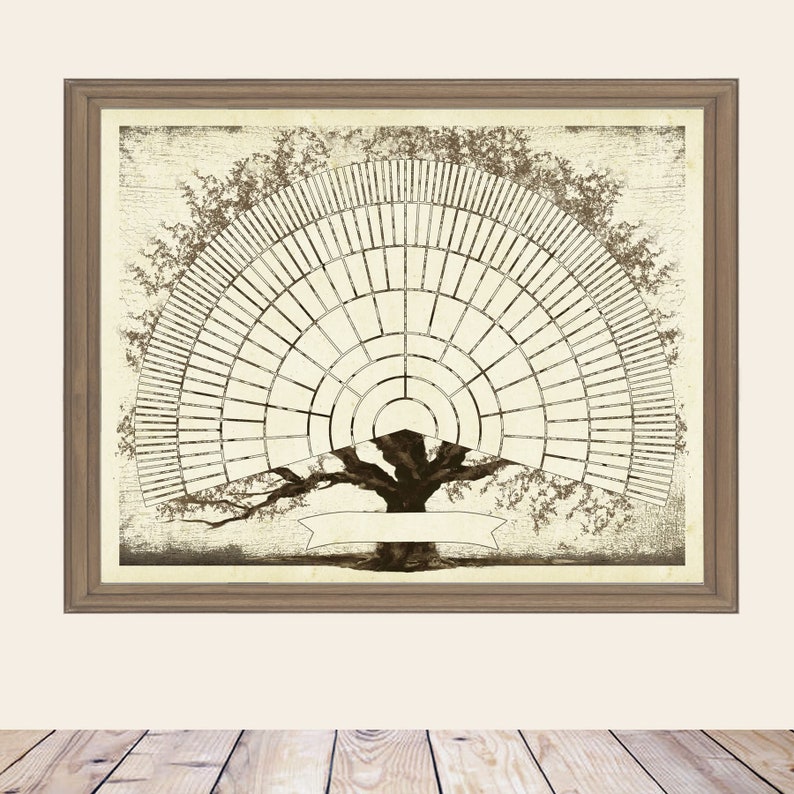 Family Tree Fan Chart 8 Generation Blank PDF Family Tree - Etsy
