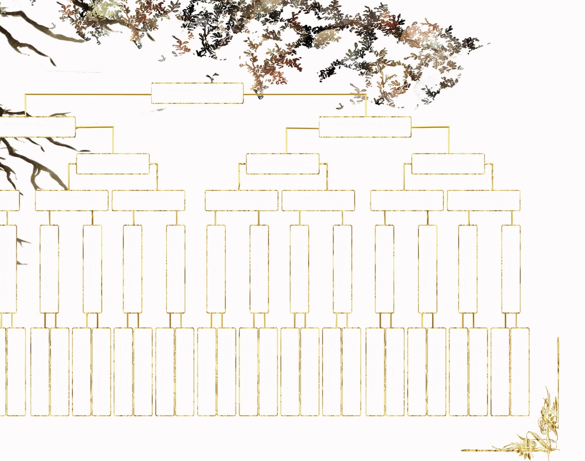 Beautiful Royal Large Family Tree Gold Digital Art Ancestors - Etsy