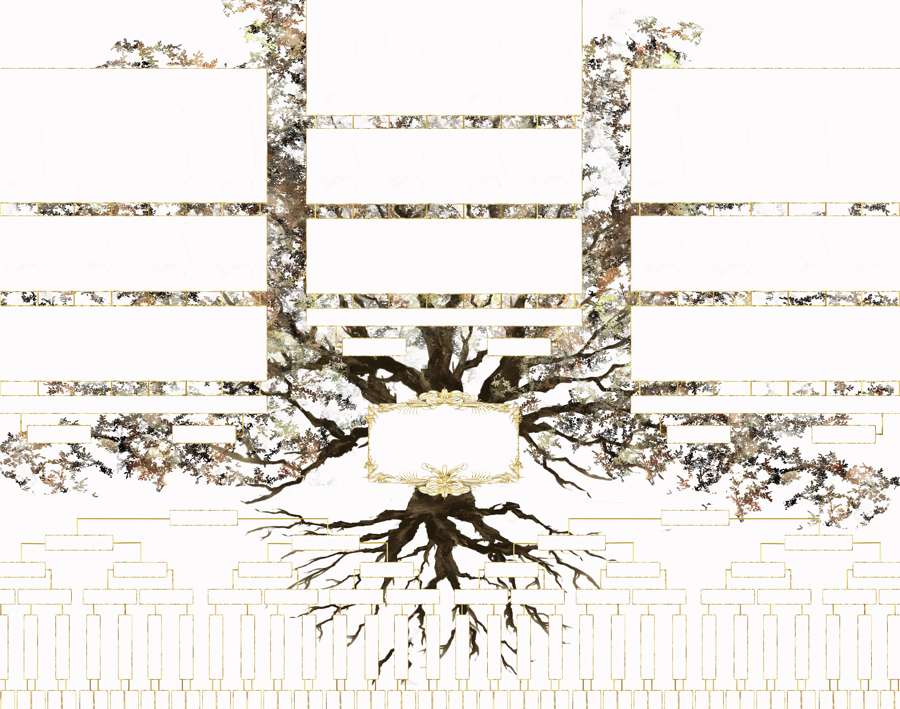 Beautiful Royal Large Family Tree Gold Digital Art Ancestors - Etsy