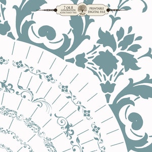 Blue Ornament Art, Family Tree Blank Template 8 Generations. Genealogy ...