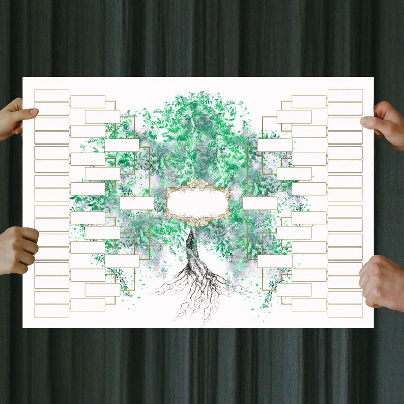 Family Tree 5 Generation. Family Tree Fillable Template. - Etsy