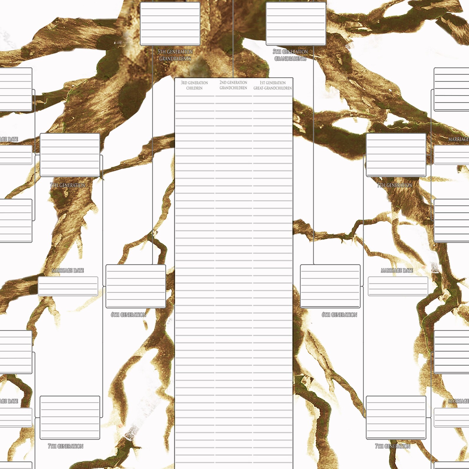 50x54 Large 13 Generations Family Tree Printable Digital - Etsy Canada
