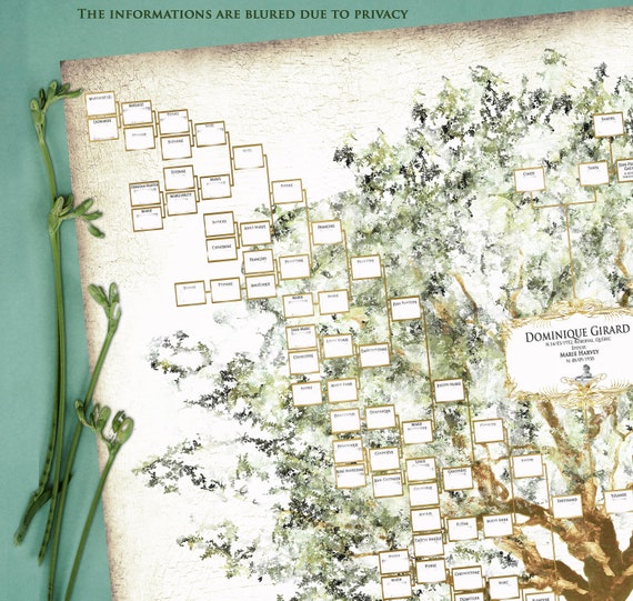 Ancestry Family Tree With Incomplete Information. Custom - Etsy