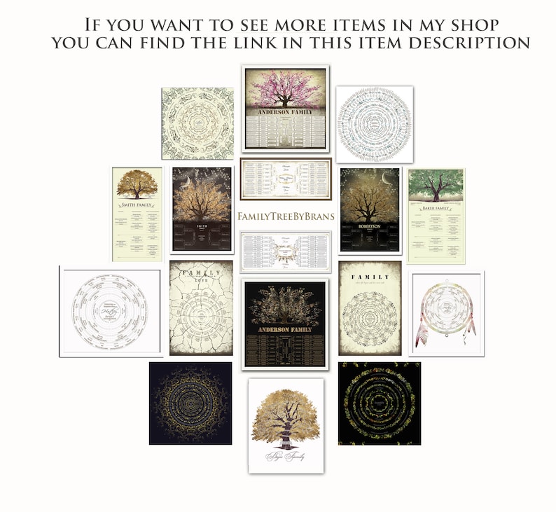 Large 13 Generations Family Tree Printable Digital File Royal - Etsy