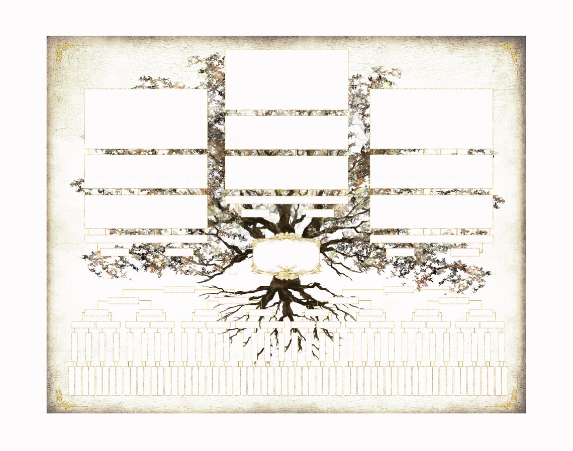 Beautiful Royal Large Family Tree Gold Digital Art Ancestors - Etsy