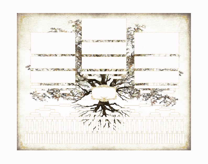 Beautiful Royal Large Family Tree Gold Digital Art Ancestors - Etsy