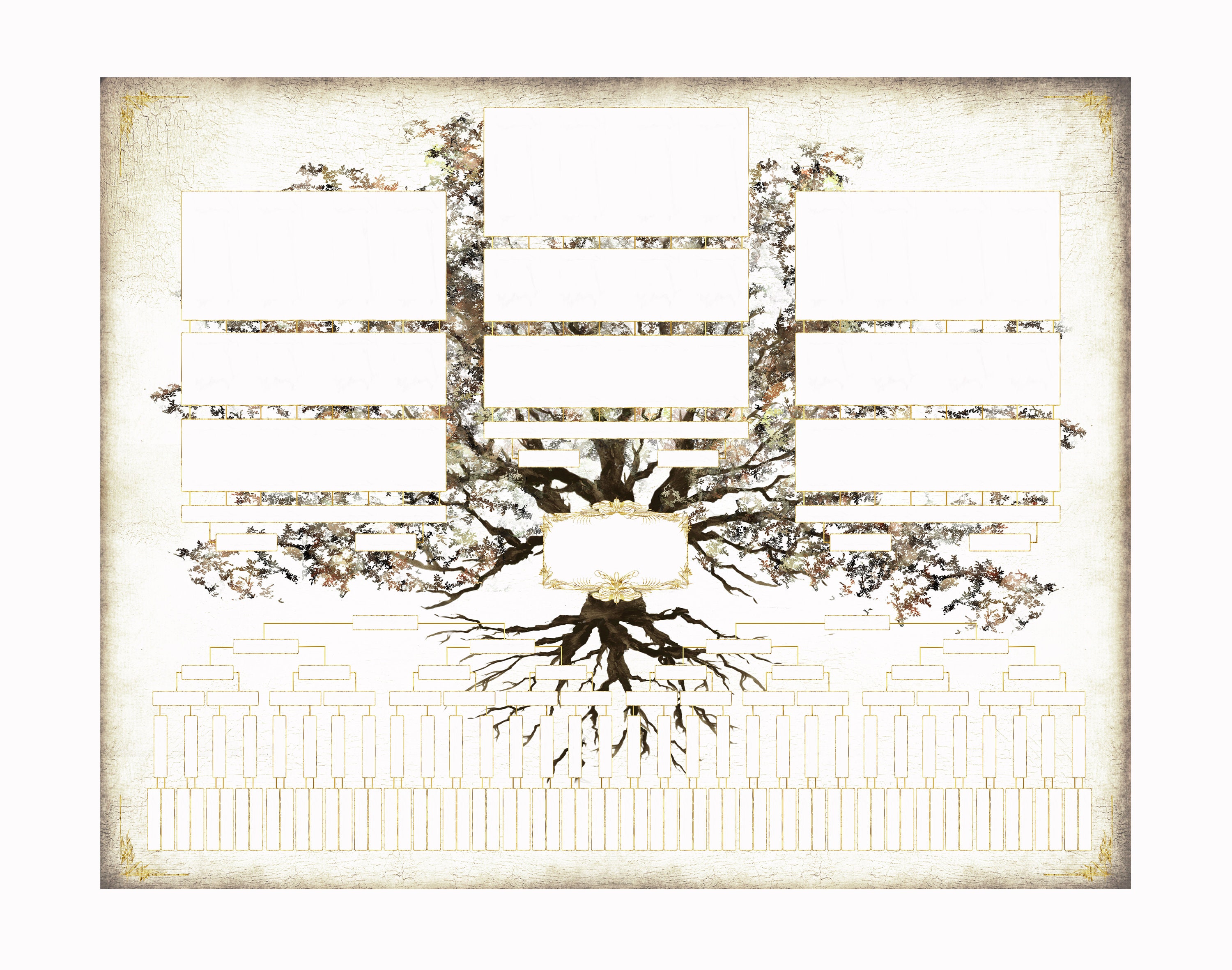 Beautiful Royal Large Family Tree Gold Digital Art Ancestors - Etsy