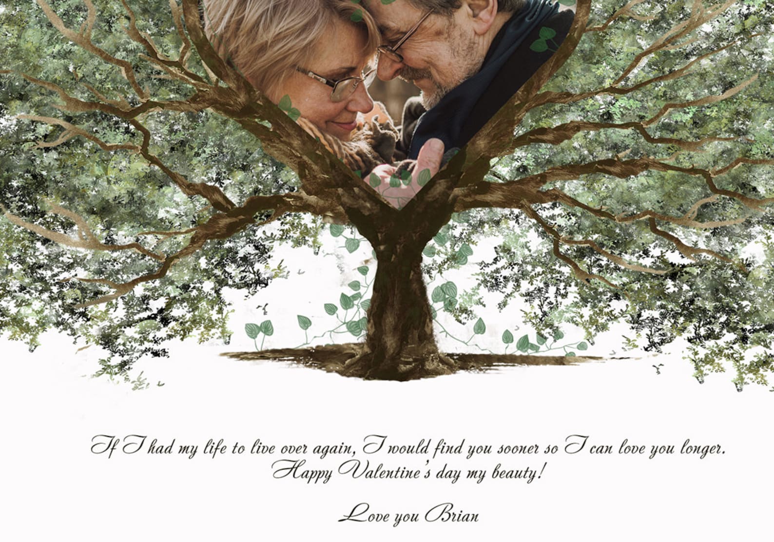 Valentine's Gift for Her Family Tree With Photo, Great Anniversary Gift ...