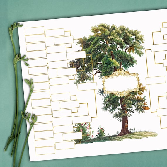 Family Tree 5 Generation. Family Tree Fillable Template. - Etsy