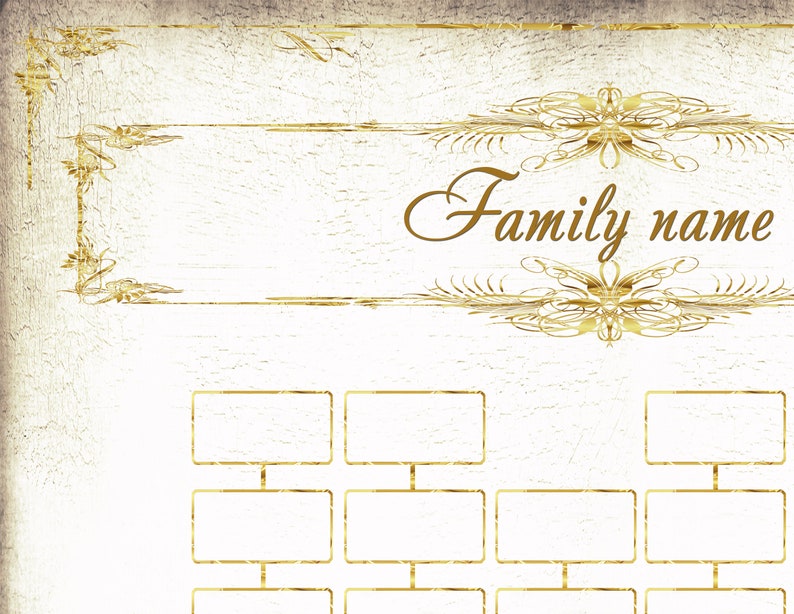 Royal Gold Large Ancestry Genealogy Family Tree Home Wall | Etsy